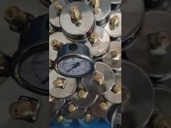 EN837-1 63mm 후면 모든 스테인레스 스틸 구리 보르돈 파이프 압력 측정기 0-20bar/0-300psi 1/4