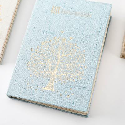 China Custom design linen cover notebook with book flap printing for sale