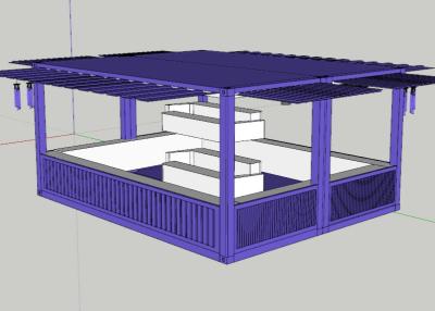 China Luxe 20 SQM-Restaurant 20ft Prefabcontainerbureau Te koop