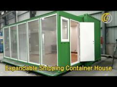 Prefab Expandable Shipping Container House Single / Double Room Green
