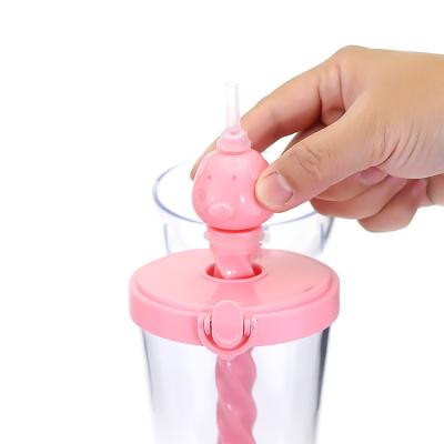 Cina Non slitti la bottiglia di acqua di plastica 500ml con paglia in vendita