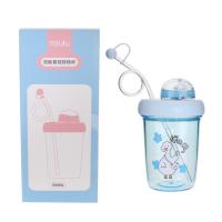 China Unbreakable Creative 13.2oz Plastic Straw Water Bottle for sale
