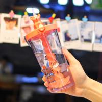 China 500ml Capacity 220g Plastic Straw Water Bottle With Stirring Function for sale