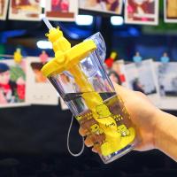 China 500ml Capacity 220g Plastic Straw Water Bottle With Stirring Function for sale