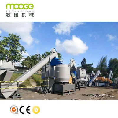 Cina linea lavante di riciclaggio di plastica di 120kw 50hz, linea di lavaggio dell'ANIMALE DOMESTICO 1500kg/H in vendita