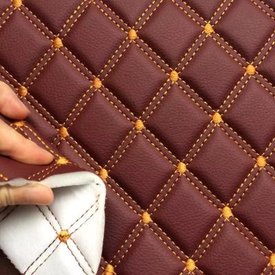China Thickness 5mm-15mm Embroidery PVC Foam Leather For Car Seat Covers for sale