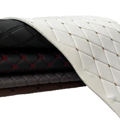 China Non Slip Embroidery PVC Leather Quilted Leather Material For Sofa Car Seat Covering for sale