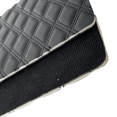 China PU PVC Synthetic Leather Embroidery XPE Foam Burr Backing For Car Floor Mat for sale