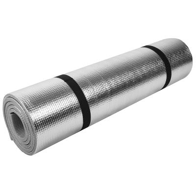 China 2.5 R-value Double Sided Thermal Aluminum Folding Sleeping Pad Winter Camping Mat for sale