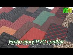 custom pattern embroidery pvc leather car floor mat roll for car mat