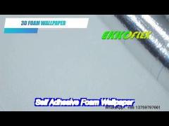 children series antibacterial elastic 3d foam wallpaper waterproof multiple colors for hospital
