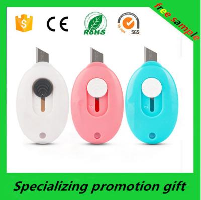 China Colorful Cute Mini ABS Retractable Utility Knife Carbon Steel Blade Knife for sale