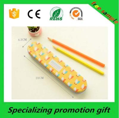 China Tinplate Small Promotional Stationery Girls Pencil Case For Students for sale