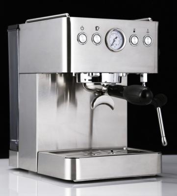 China Espresso Coffee Machine Importer Pump 1.7Liter Tank 1450 Wattage Hot Sale For Small Bar Use Stainless Steel Color Meter for sale