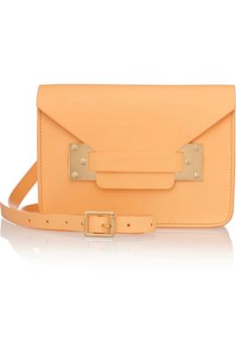 China Stylish Orange Envelope Mini Leather Shoulder Handbags With Cow leather for sale