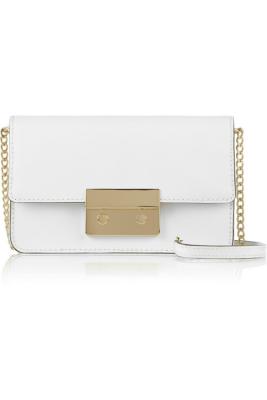 Cina Borse di cuoio bianche di Saffiano Crossbody della catena del metallo con il rivestimento puro del cotone in vendita