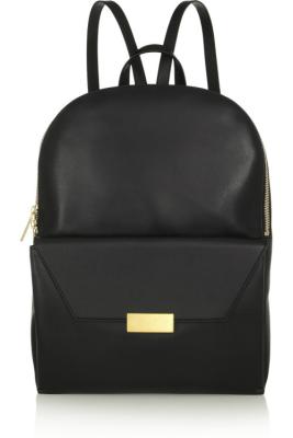 China Fashion Korean Black Leather Backpack Bag For Girls / Boys , Exquisite Workmanship for sale