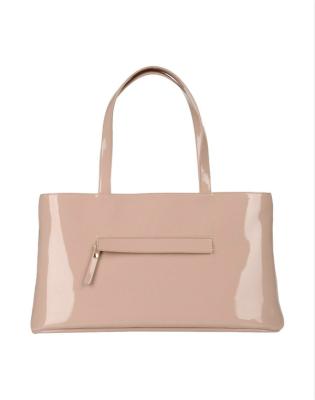 China Nude Patent Leather Shoulder Handbags For Female , Excellent Handmade for sale