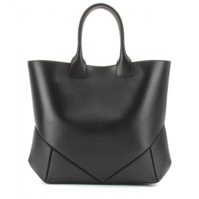China Female Chic Winter Black Leather Shopper Bag With Excellent Handmake for sale
