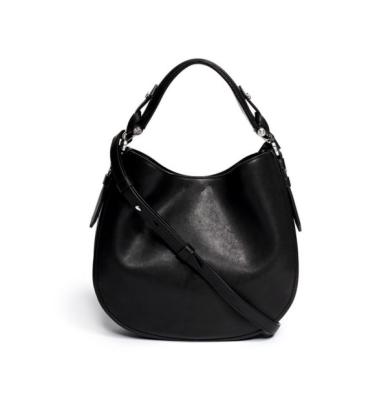China Unique Handmade Black Hobo Leather Handbags , Winter / Autumn Ladies Leather Handbags for sale