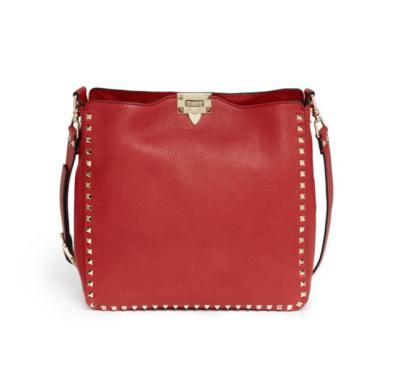 China Gionar Fashion Red Rockstud Hobo Leather Handbags , Women Messenger Bag for sale