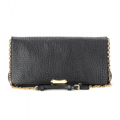 China Exquisite Workmanship Pebbled Leather Clutch Handbags / Fashion Black Leather Clutch Bags for sale