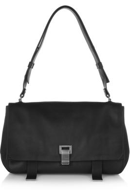 China Trend Black Soft Genuine Cow Leather Shoulder Handbags / Female Gionar Handbags for sale