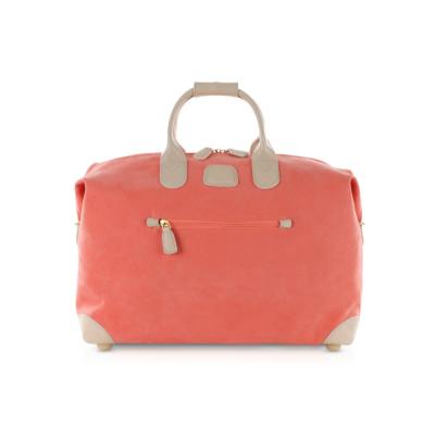 Cina Borsa di cuoio del viaggio delle donne genuine del Duffel con pelle scamosciato, colore di corallo rosa in vendita