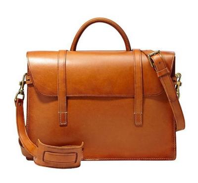 China High Class Retro Brown 100% Genuine Leather Briefcase Bag For Business Mens for sale
