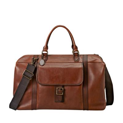 China baggage Vintage Big Brown Leather Duffel Bags handmade For Men Travelling for sale