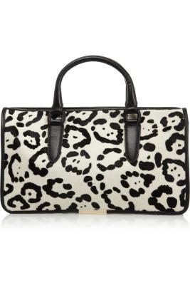 China High Grade Cow Fur Leather Shoulder Handbags For Ladies , Leopard Grain for sale