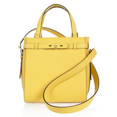 China Yellow Bag Shoulder Bags Gionar Handmade OEM Tote Leather Bags Long Strap for sale