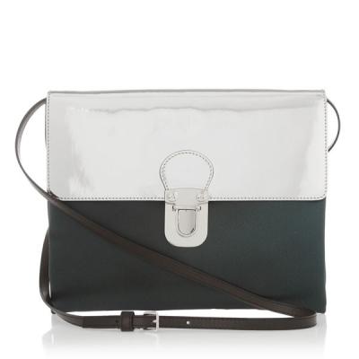 China Maria Leather Bags For Elegant Ladies / Silver Metal Leather With Padlock Handbag for sale