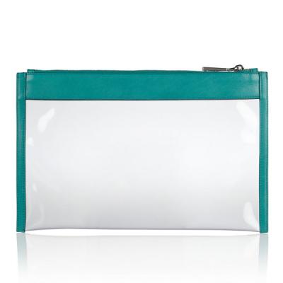 China Color Joint Green Leather Clutch Handbags Transparent Lady Clutch Purse for sale