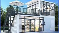 China Convenient Sandwich Panel Wall Flat Pack Prefab Houses For Construction Site Easy Setup for sale