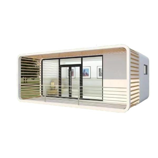 Quality Apple Cottage Glass House Prefabricated Bungalow with Cut Board Wall and Aluminium Plate for sale