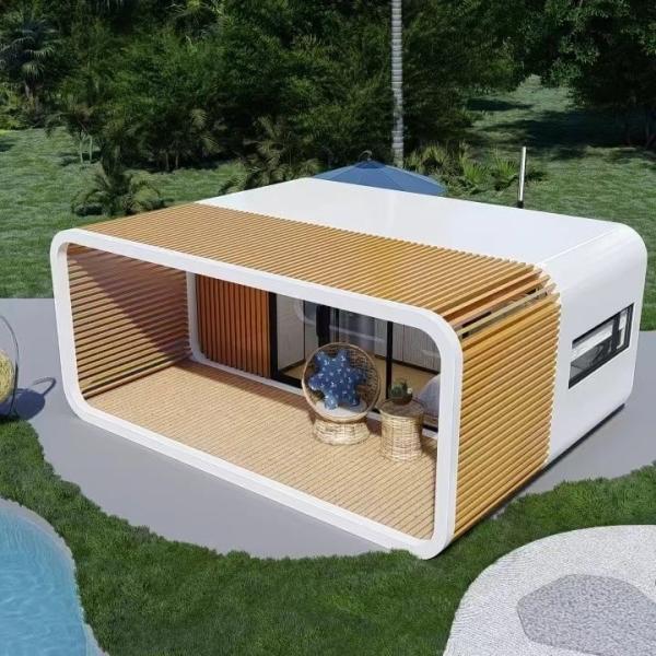 Quality Apple Cottage Glass House Prefabricated Bungalow with Cut Board Wall and for sale