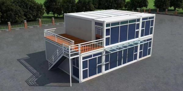 Quality Foldable Farmhouse Design Prefab Office Container Homes with Sandwich Panel Wall for sale
