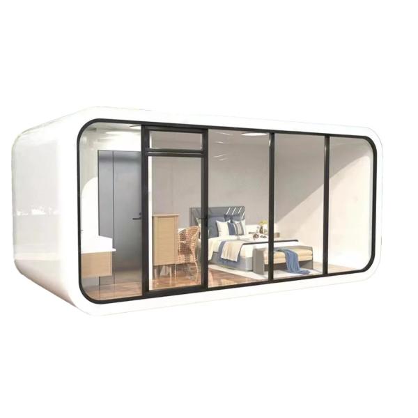 Quality Glass House Living Space Prefabricated Bungalow Customized Color for sale