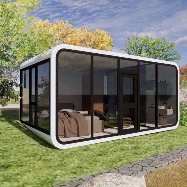 Quality Glass House Living Space Prefabricated Bungalow Customized Color for sale