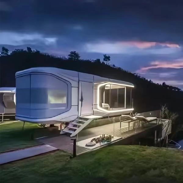 Quality Customized Outdoor Glass Bright Cottage Camping Hotel for Couples Holiday for sale