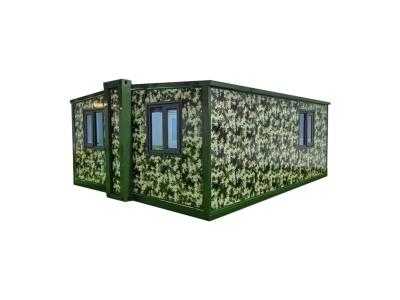 China 20 voet rode stalen deur Dubbele vleugel uitbreidingsdoos Bewoonbare container Buitenwonen Te koop