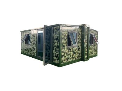 China 20 voet rode stalen deur Dubbele vleugel uitbreidingsdoos Bewoonbare container Buitenwonen Te koop