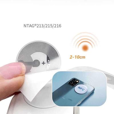 China Blank NFC Stickers Rewritable RFID Tags 137 Bytes Memory Adhesive Labels Compatible All NFC-Enabled Access for sale