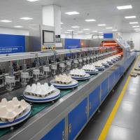 China 24-Station Rotary Spin Coating Line for Molded Pulp Industrial Packaging Interior Coating 15-35 Cycles per Minute for sale