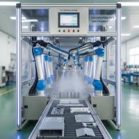 China Fully Automatic Reciprocating Spray Coating Line 2000x1000x500mm PLC Customizable Low Overspray for sale