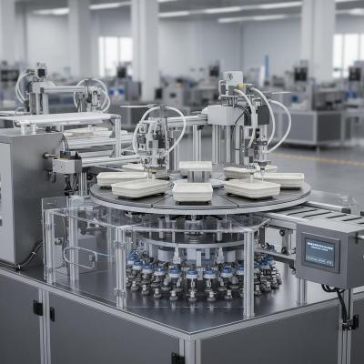 China Rotating Base Vacuum Adsorption Pulp Molded Spin Coating Production Line for sale
