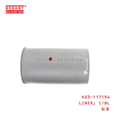 China K03-117194 Cylinder Block Liner for ISUZU HINO J05E J08E for sale