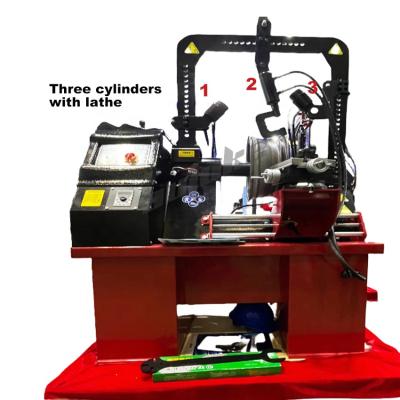 Cina Macchina automatica per raddrizzare cerchi con gamma da 10 a 26 pollici, pressione idraulica 10t e potenza 1,5KW in vendita