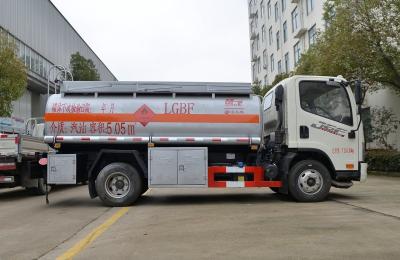 China Small 5 Cubic Used Oil Tanker 4*2 Jiefang Fuel Tanker Truck Double Rear Tires for sale